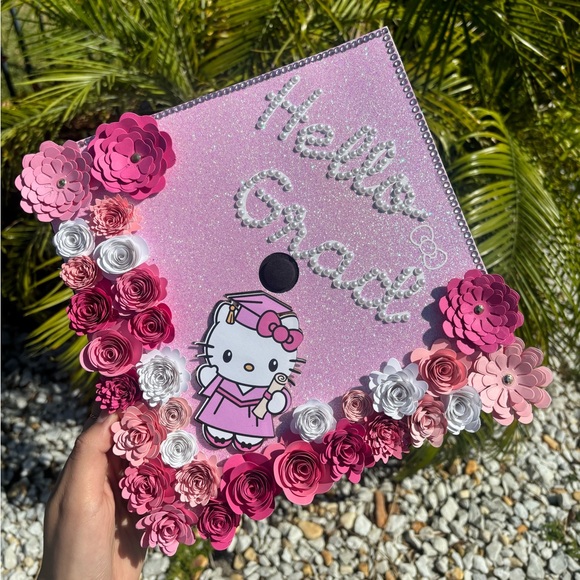 Accessories | Hello Kitty Pink Pearl Graduation Cap Topper | Poshmark